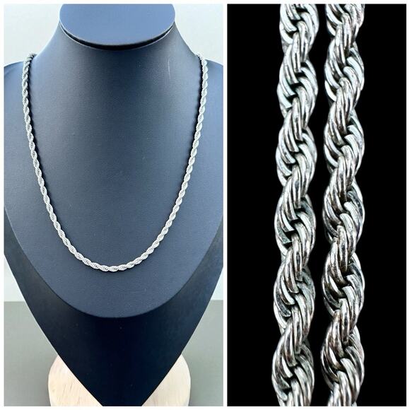 Napier | Jewelry | Vintage Napier Silver Tone Rope Chain Necklace 8s ...